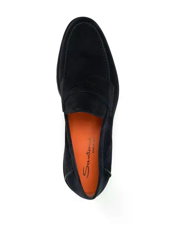 Santoni Almond Toe Penny Loafers