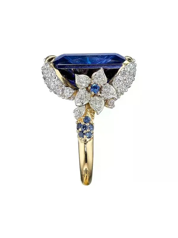 ANABELA CHAN 18kt Gold Vermeil Kashmir Sapphire And Diamond Ring - Blue