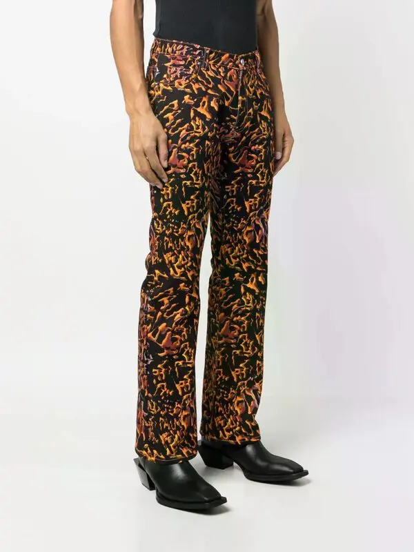 PALMER Abstract Print Straight-leg Trousers