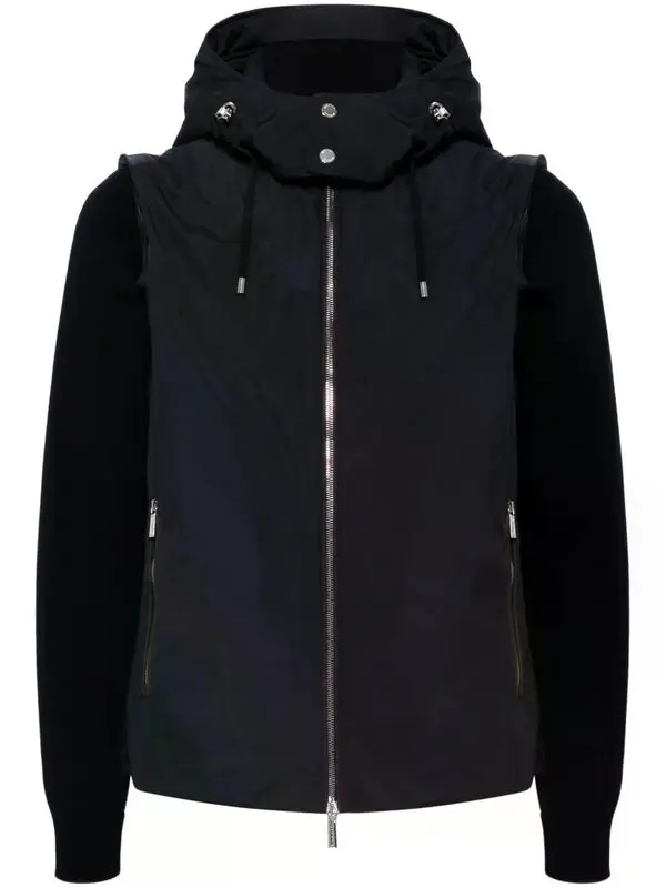 MOORER Contrasting Hooded Jacket