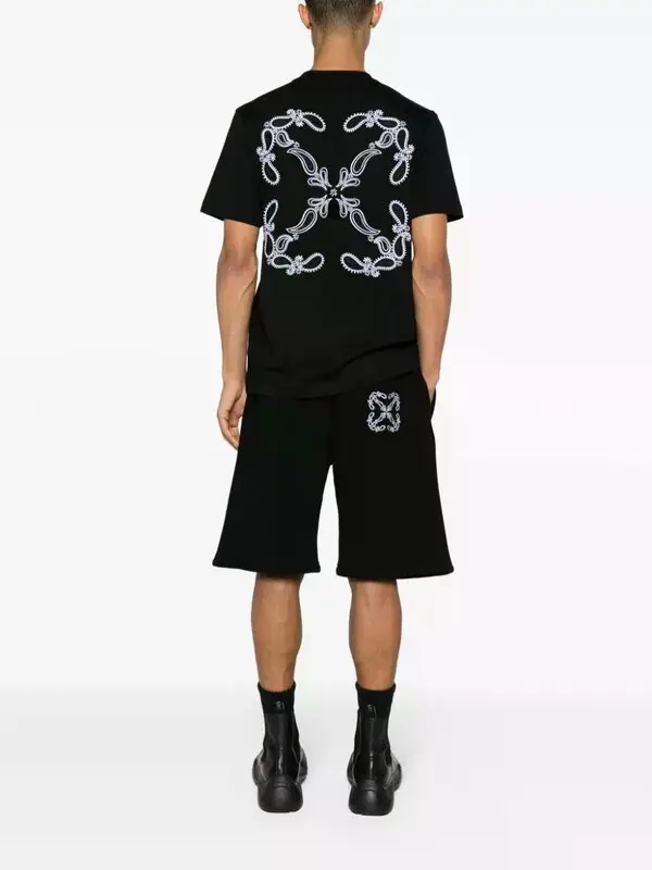 Off-White Drawstring Wide-leg Shorts
