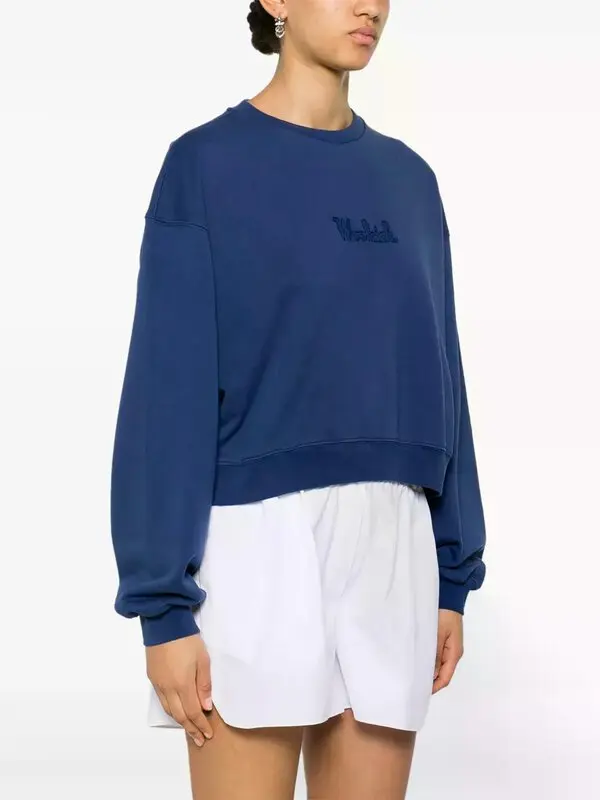 Woolrich Logo Embroidered Cotton Sweatshirt - Blue