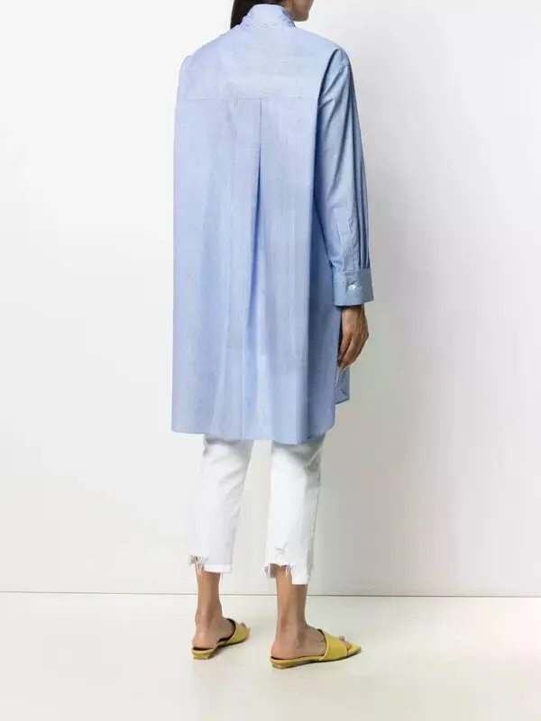 BLANCA VITA Oversized Striped Cotton Shirt