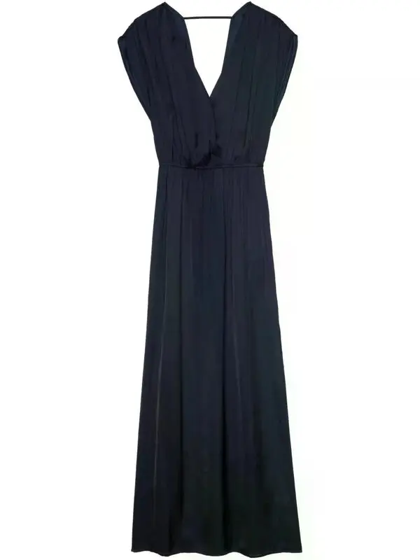 Zadig&Voltaire Ritmic Maxi Dress With V-neck And Cap Sleeves