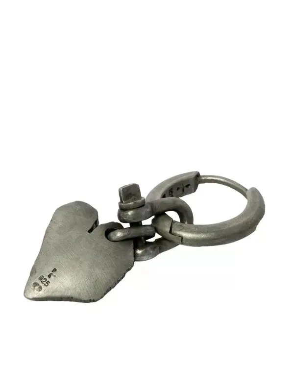 PARTS OF FOUR Solid Heart Sterling Drop Earring - Silver