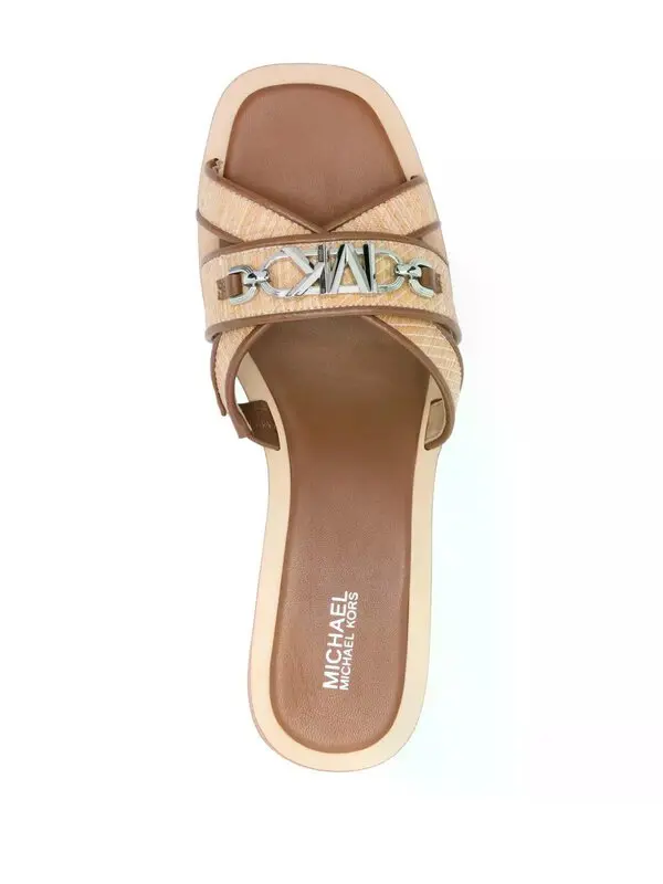 Michael Kors Tiffanie Leather Trimmed Sandals