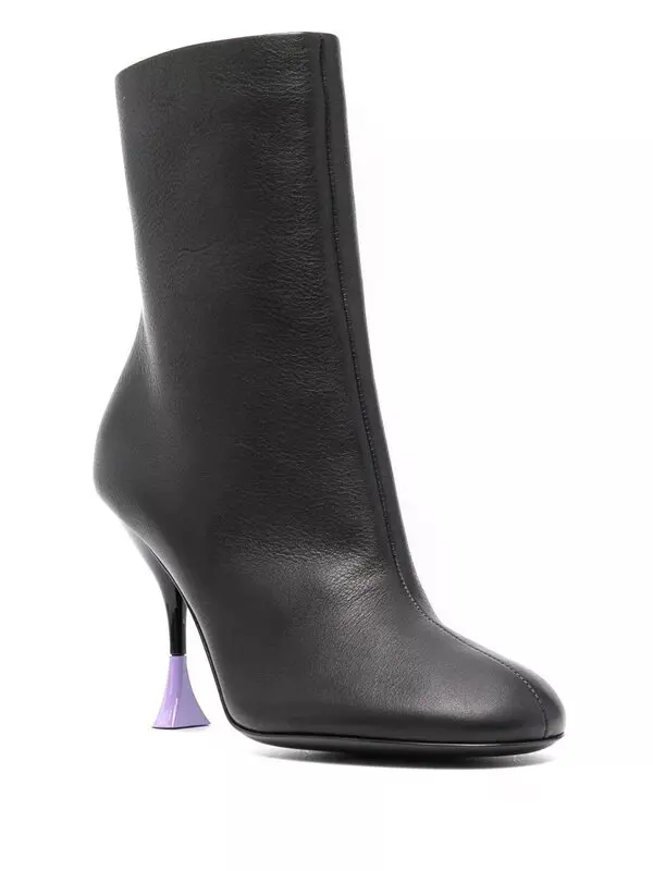 3JUIN Leather Ankle Boots - Black
