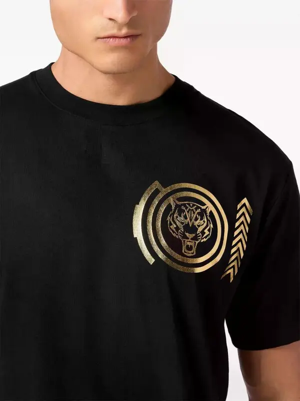 PLEIN SPORT Tiger-print T-shirt - Black