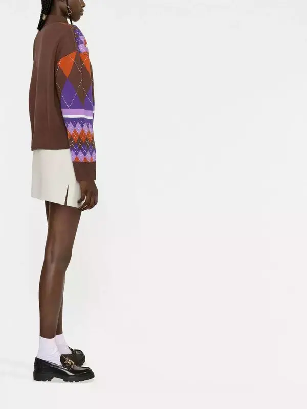 Versace Argyle Knit Jumper - Brown