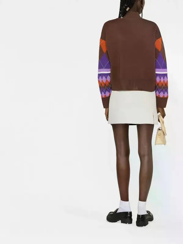 Versace Argyle Knit Jumper - Brown