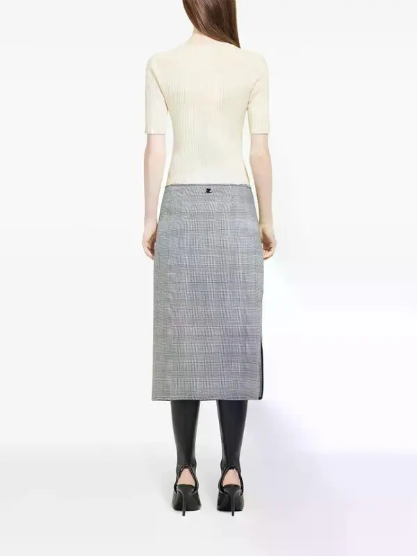 COURREGES Oblique Prince Of Wales Midi Skirt