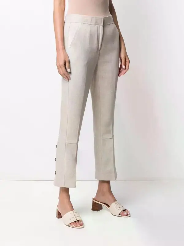 Tory Burch Button-cuff Cropped Trousers