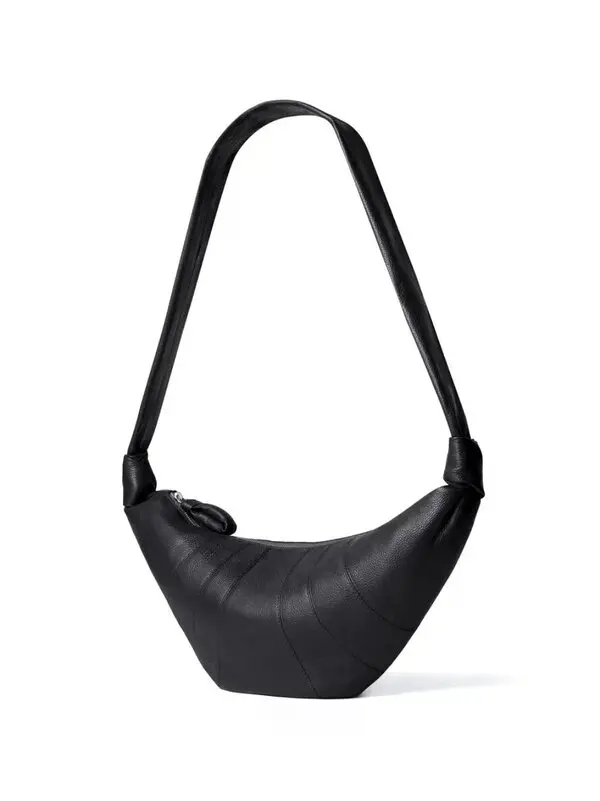 LEMAIRE Medium Croissant Bag In Grained Leather - Black