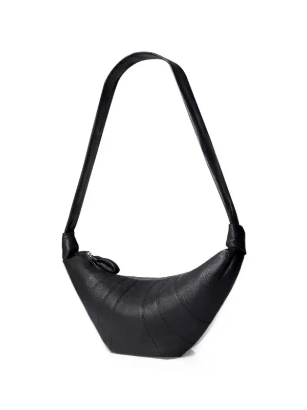 LEMAIRE Medium Croissant Bag In Grained Leather - Black