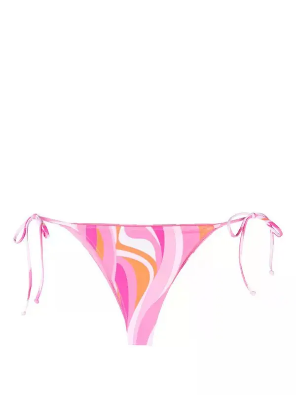 MC2 SAINT BARTH Abstract-print Side-tie Bikini Bottoms - Pink