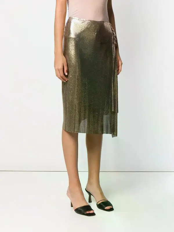 Rabanne Metallic Ruched Skirt