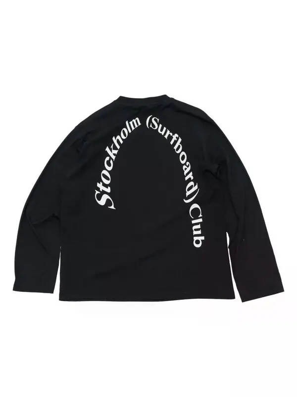 STOCKHOLM SURFBOARD CLUB Long Sleeve Crewneck T-shirt With Rear Logo Print