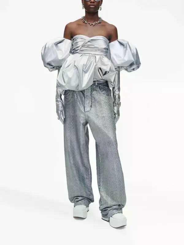 Marc Jacobs Bubble Metallic Off-shoulder Top