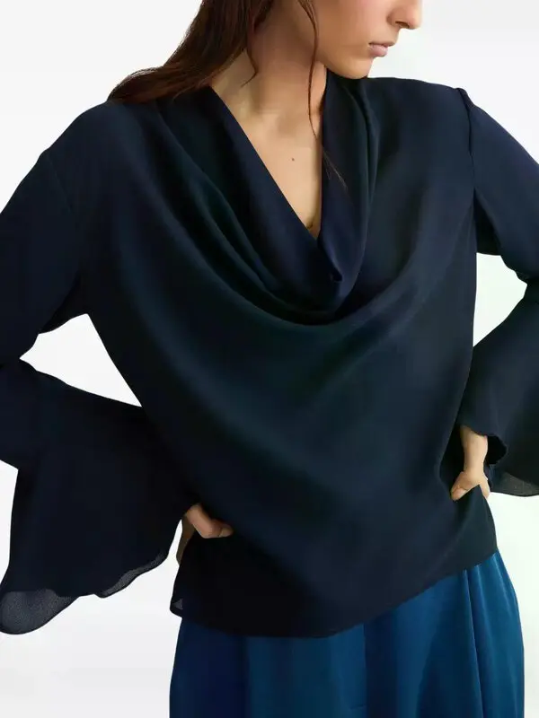 Liu Jo Georgette Cowl Neck Long Sleeve Blouse