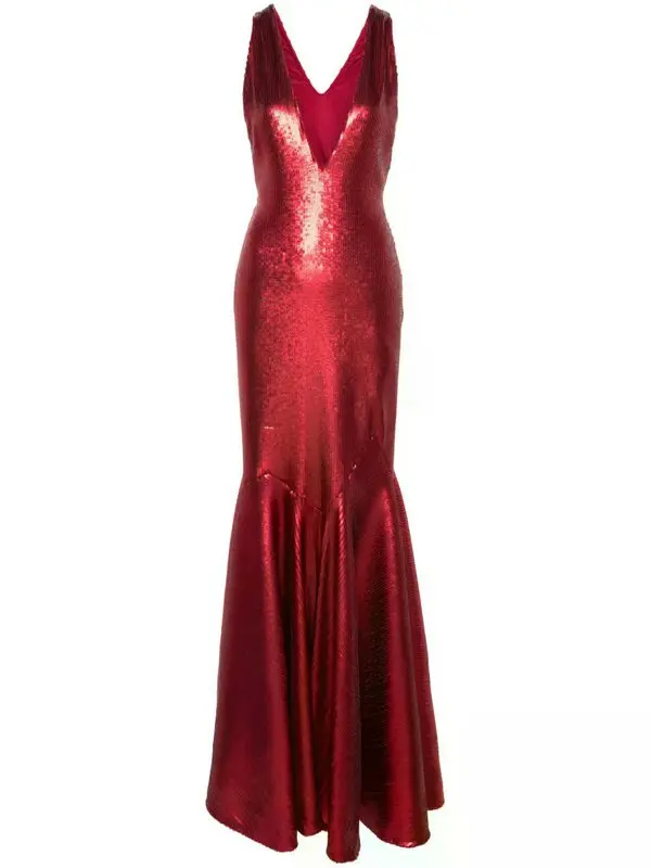 GENNY Sequin Mermaid Gown - Red