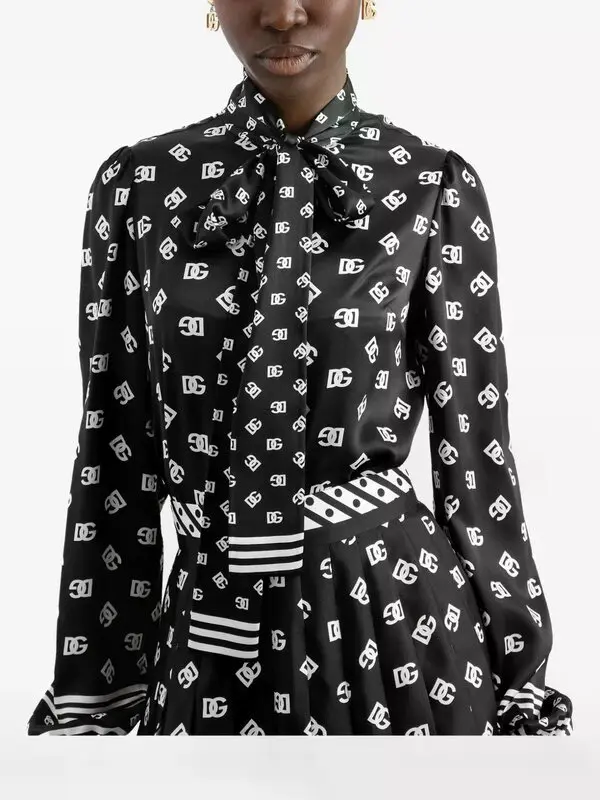 Dolce & Gabbana Dg-print Silk Shirt
