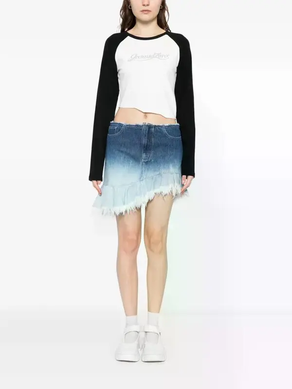 GROUND ZERO Crystal-embellished Cropped T-shirt