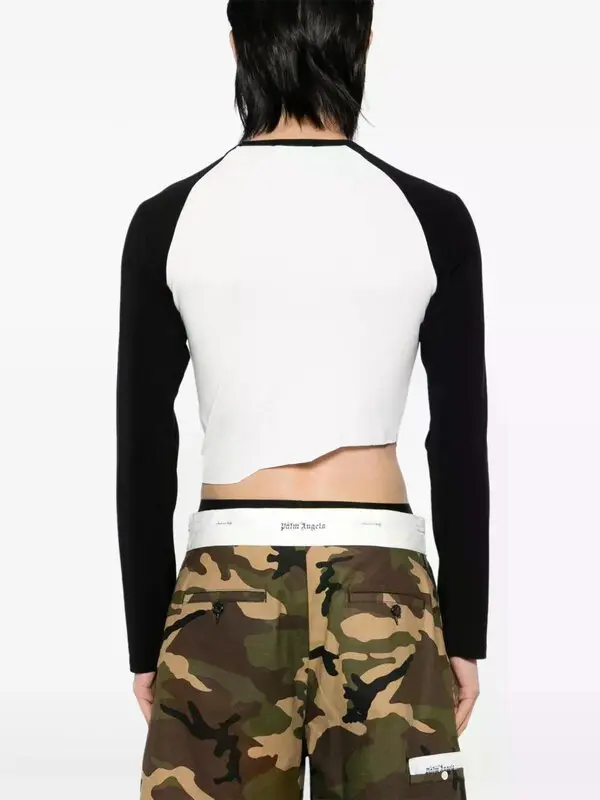 GROUND ZERO Crystal-embellished Cropped T-shirt