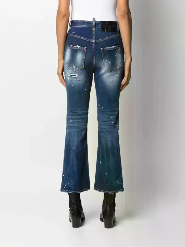 Dsquared2 Ripped Detail Flared Jeans