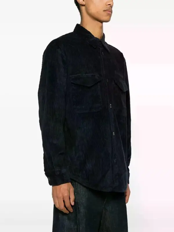 Tommy Hilfiger Rubberised-logo Corduroy Overshirt