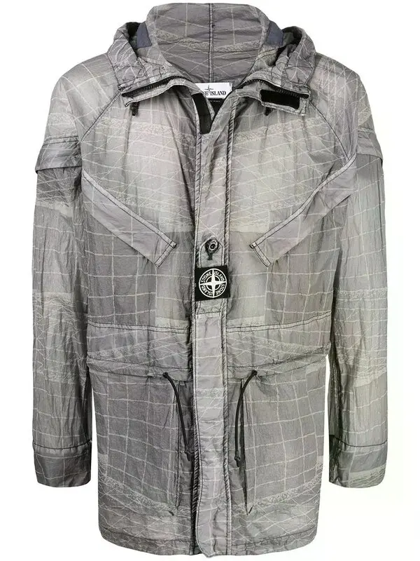 Stone Island Abstract Print Hooded Jacket