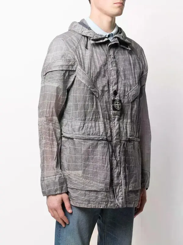 Stone Island Abstract Print Hooded Jacket