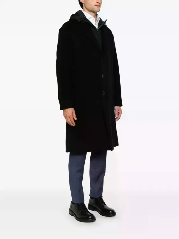 Herno Detachable Hood Wool Blend Coat