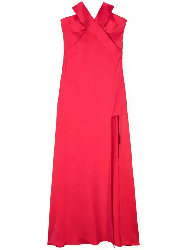 GENNY Strapless Satin Gown - Red