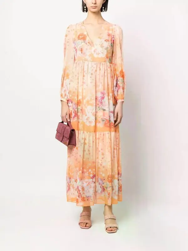 TWINSET Empire-line Floral Print Maxi Dress