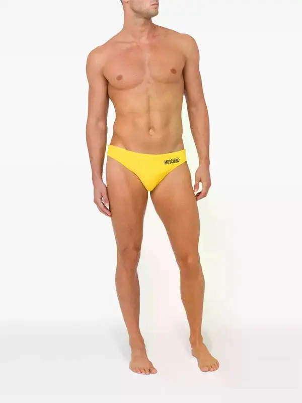 Moschino X Smiley® Logo-print Swim Briefs - Yellow