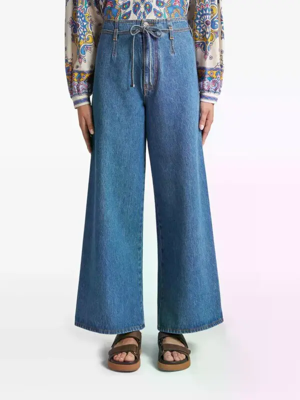 Etro Flared Jeans With Tied Waist