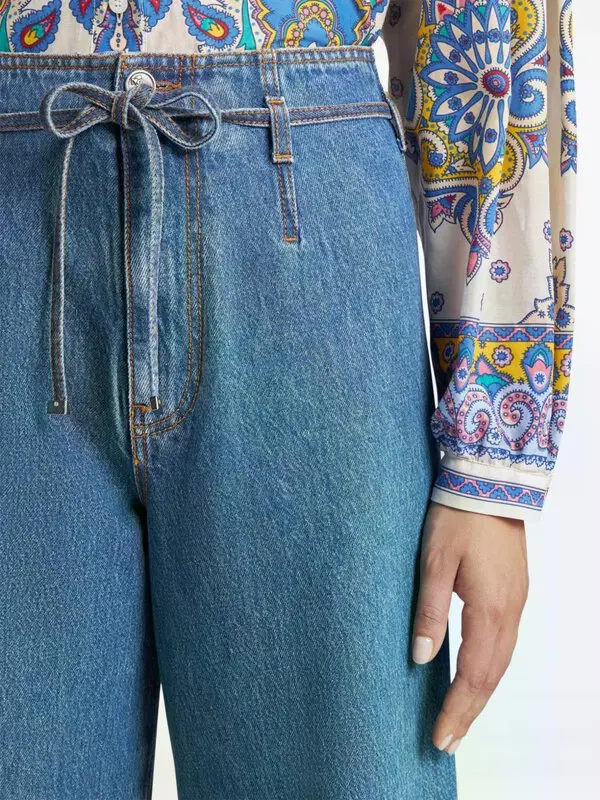 Etro Flared Jeans With Tied Waist