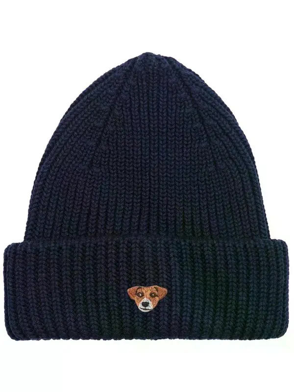 PELO FOUNDATION Dog Appliqué Beanie - Blue