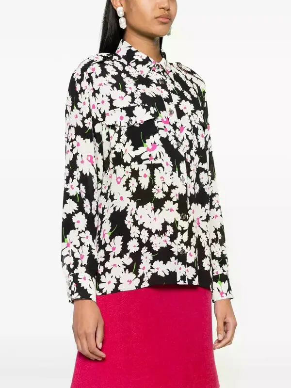 MSGM Floral-print Long Sleeve Shirt