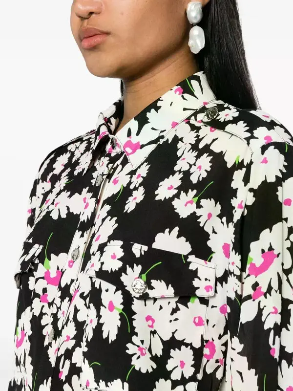 MSGM Floral-print Long Sleeve Shirt