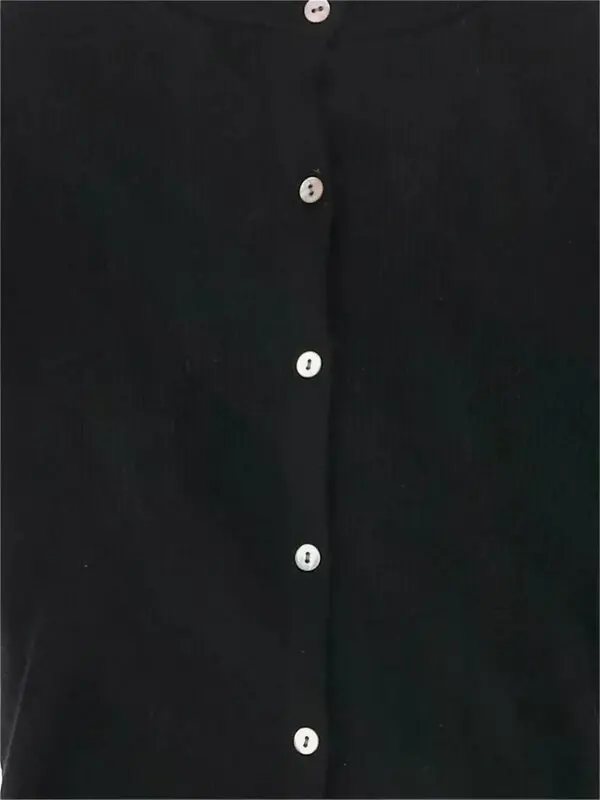 Vince Round-neck Cardigan With Front Button Fastening - Black