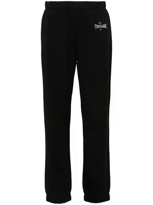 CHIARA FERRAGNI Embroidered Logo Cotton Jersey Track Pants