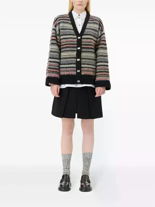 GANNI Striped Buttoned Cardigan