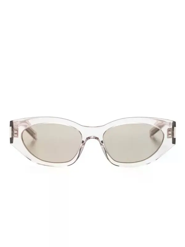 Saint Laurent Bold Geo Oval-frame Sunglasses - Neutrals