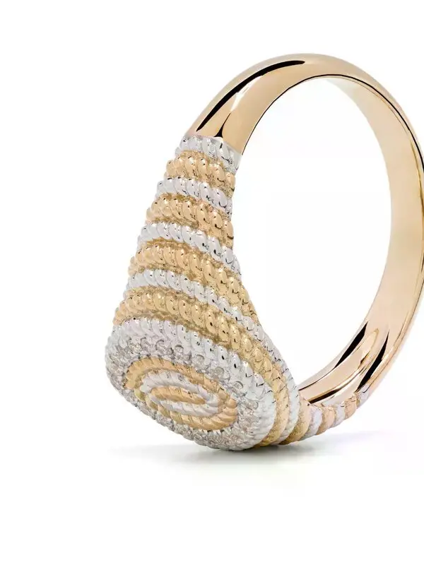 Yvonne Léon 9kt Mini Marquise Diamond Signet Ring