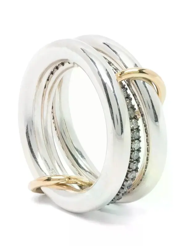 SPINELLI KILCOLLIN Sterling And 18kt Yellow Gold Libra Ring With Pavé Diamonds