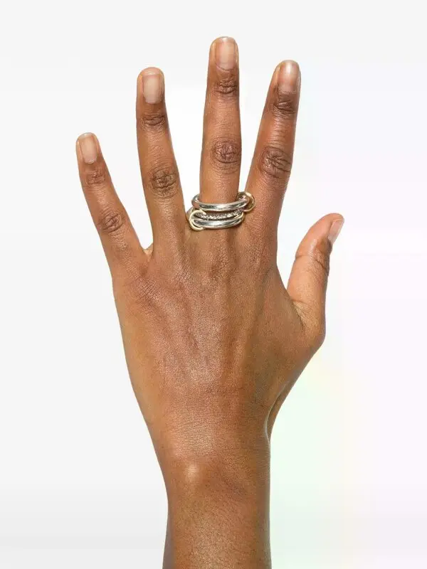 SPINELLI KILCOLLIN Sterling And 18kt Yellow Gold Libra Ring With Pavé Diamonds