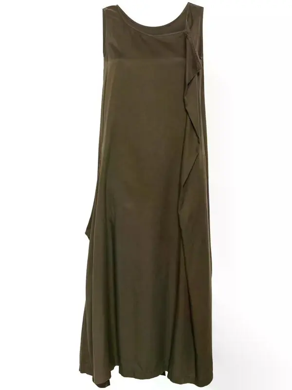 Yohji Yamamoto V-neck Sleeveless Maxi Dress - Green