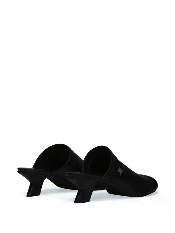 COURREGES Wet Stretch Mules With Sculpted Heel - Black