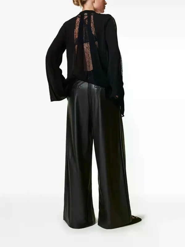 TWINSET Wide-leg Faux-leather Trousers
